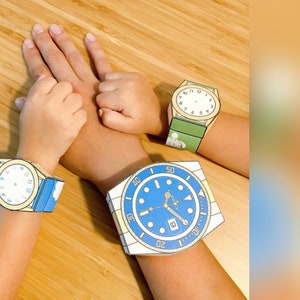 Printable Kid’s Watch Template, Men’s Watch Template, Time Learning ...