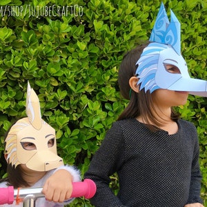 Coloring Mask > 3 Printable Dragon Masks, 1 Black and White Mask to ...