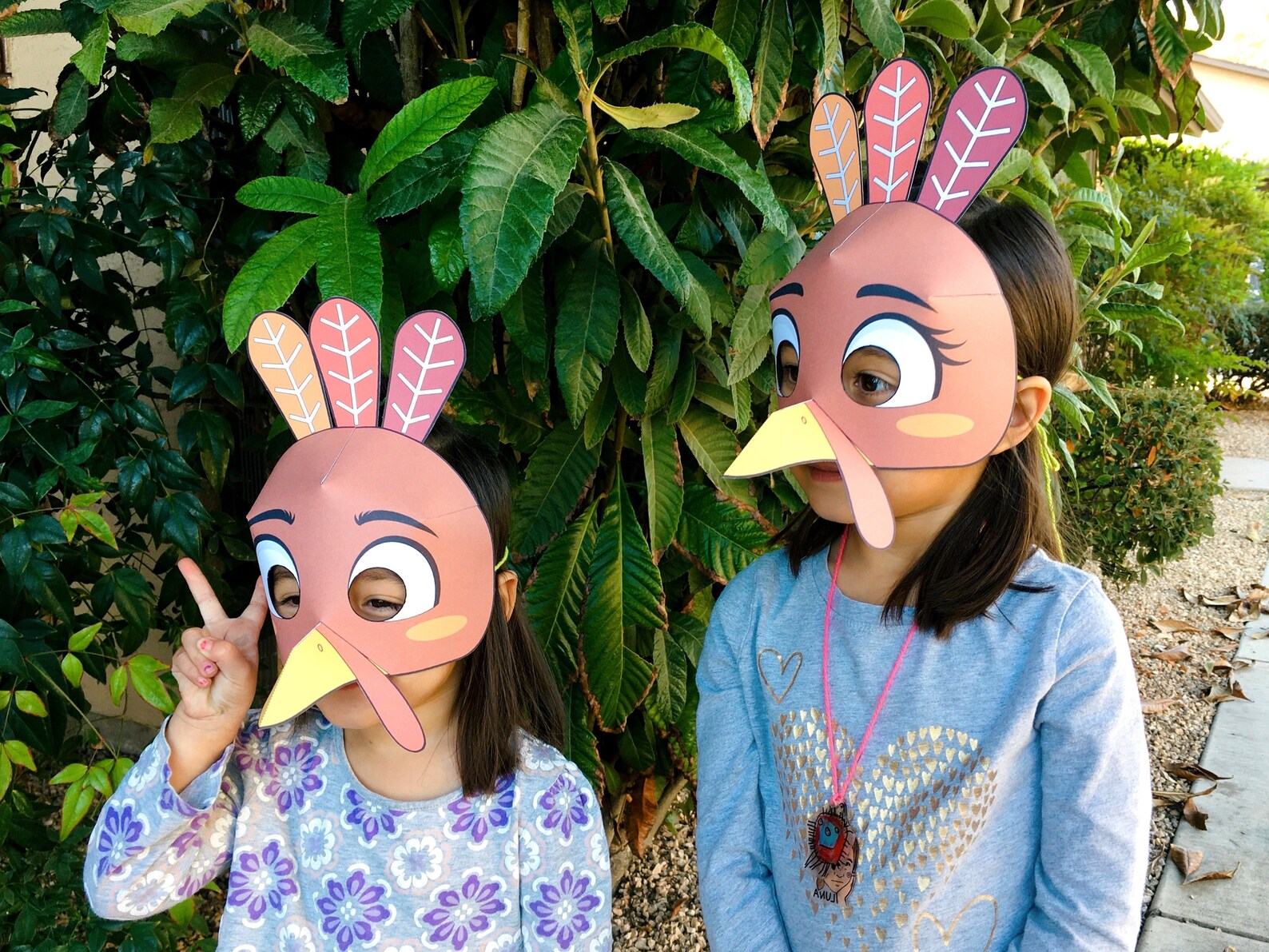 Coloring Mask 4 Printable Turkey Masks 4 Black and White | Etsy