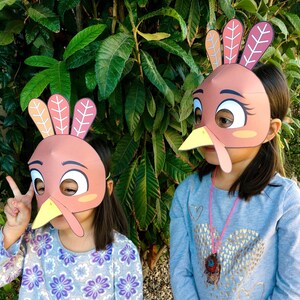 Coloring Mask > 4 Printable Turkey Masks, 4 Black and White Mask to ...