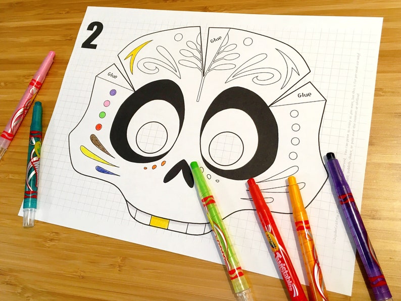 Coloring Mask > 5 Printable Skull Masks, 5 Black and White Skull Masks ...