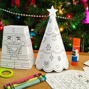 3D Coloring Page > 4 Nutcrackers & 1 Christmas Tree, 5 Black and White ...
