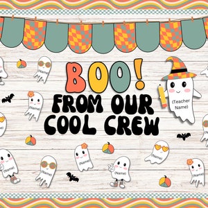 Groovy Halloween Bulletin Board Kit, Boho Retro Classroom Decor ...