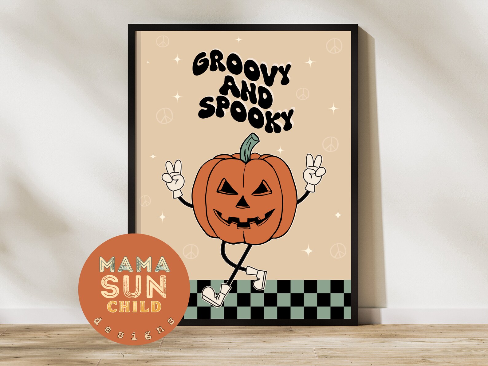 Retro Halloween Classroom Posters, Groovy October Art Print, Boho ...