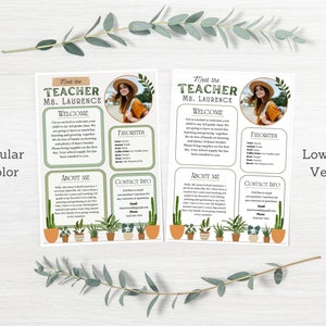 Meet the Teacher Template, Editable Teacher Printable, Back to School ...