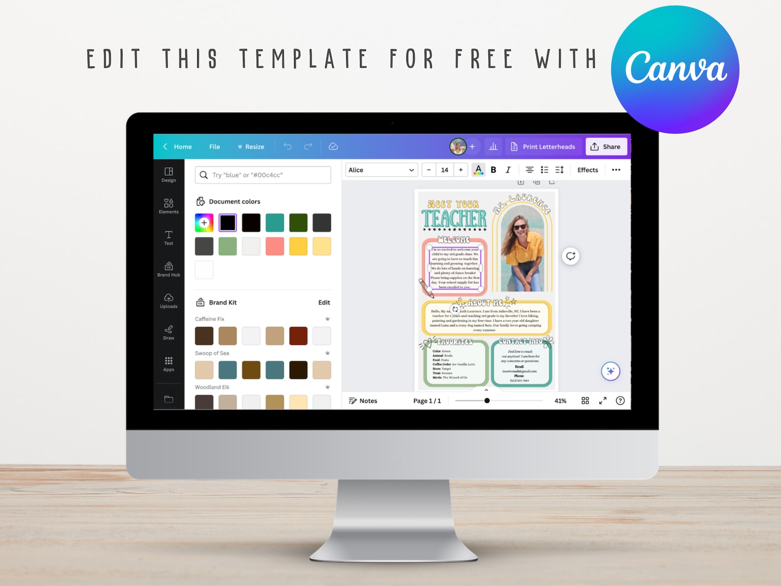 Meet the Teacher Template, Editable Teacher Printable, Back to School ...