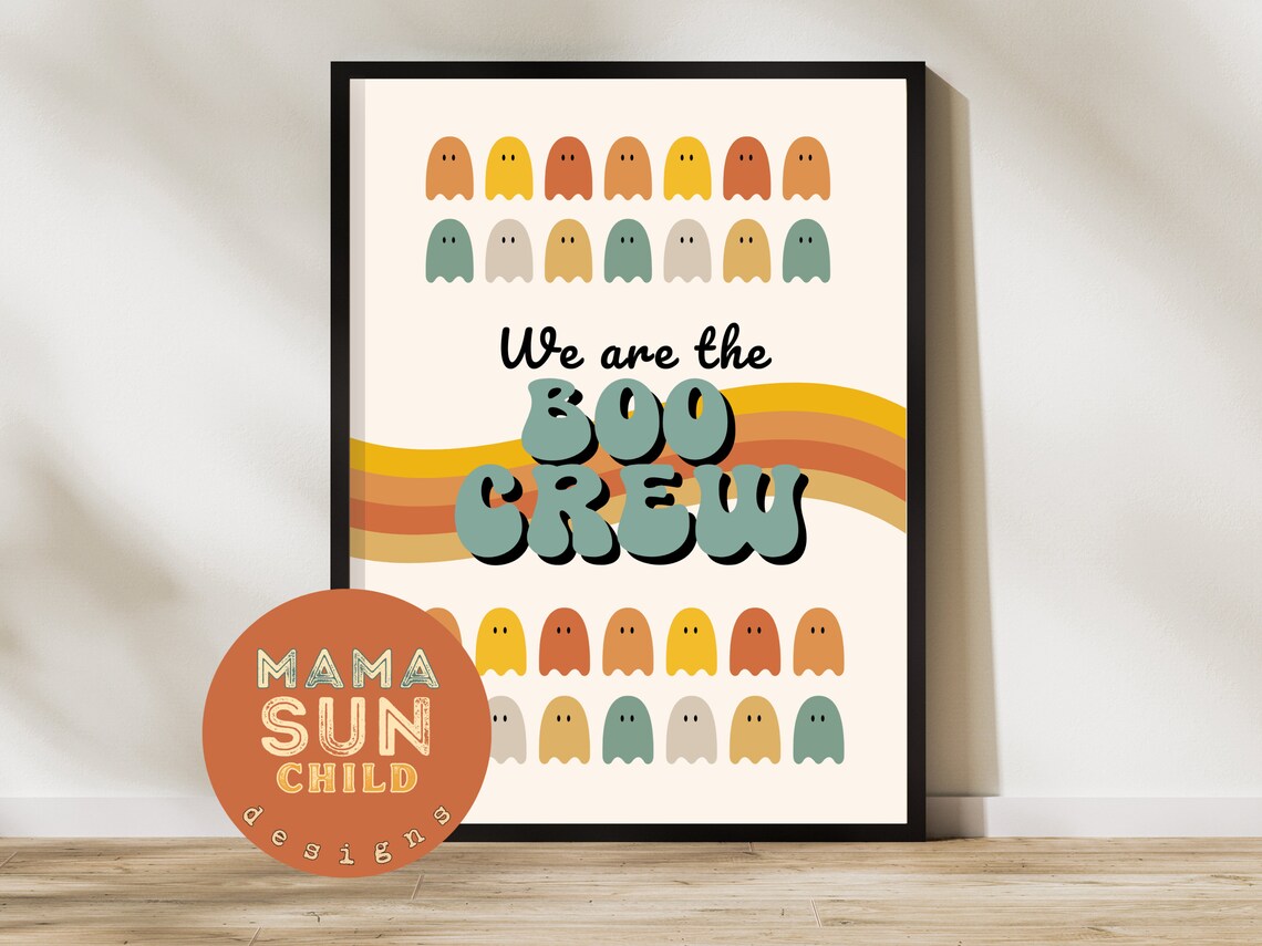 Retro Halloween Classroom Posters, Groovy October Art Print, Boho ...