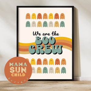 Retro Halloween Classroom Posters, Groovy October Art Print, Boho ...