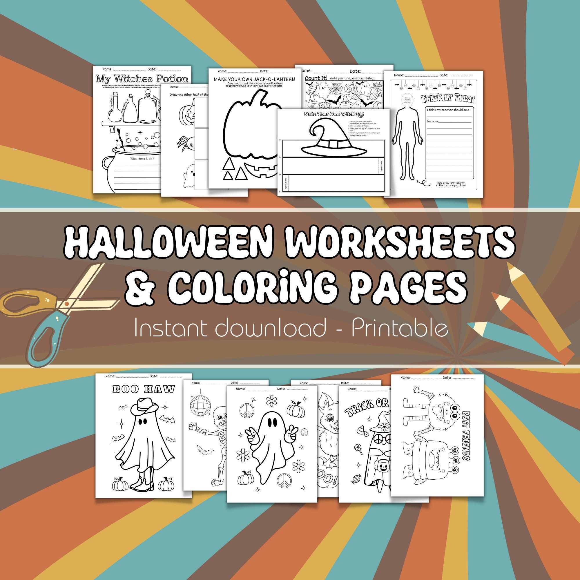 Halloween Classroom Worksheets, Kindergarten First Grade Printable ...