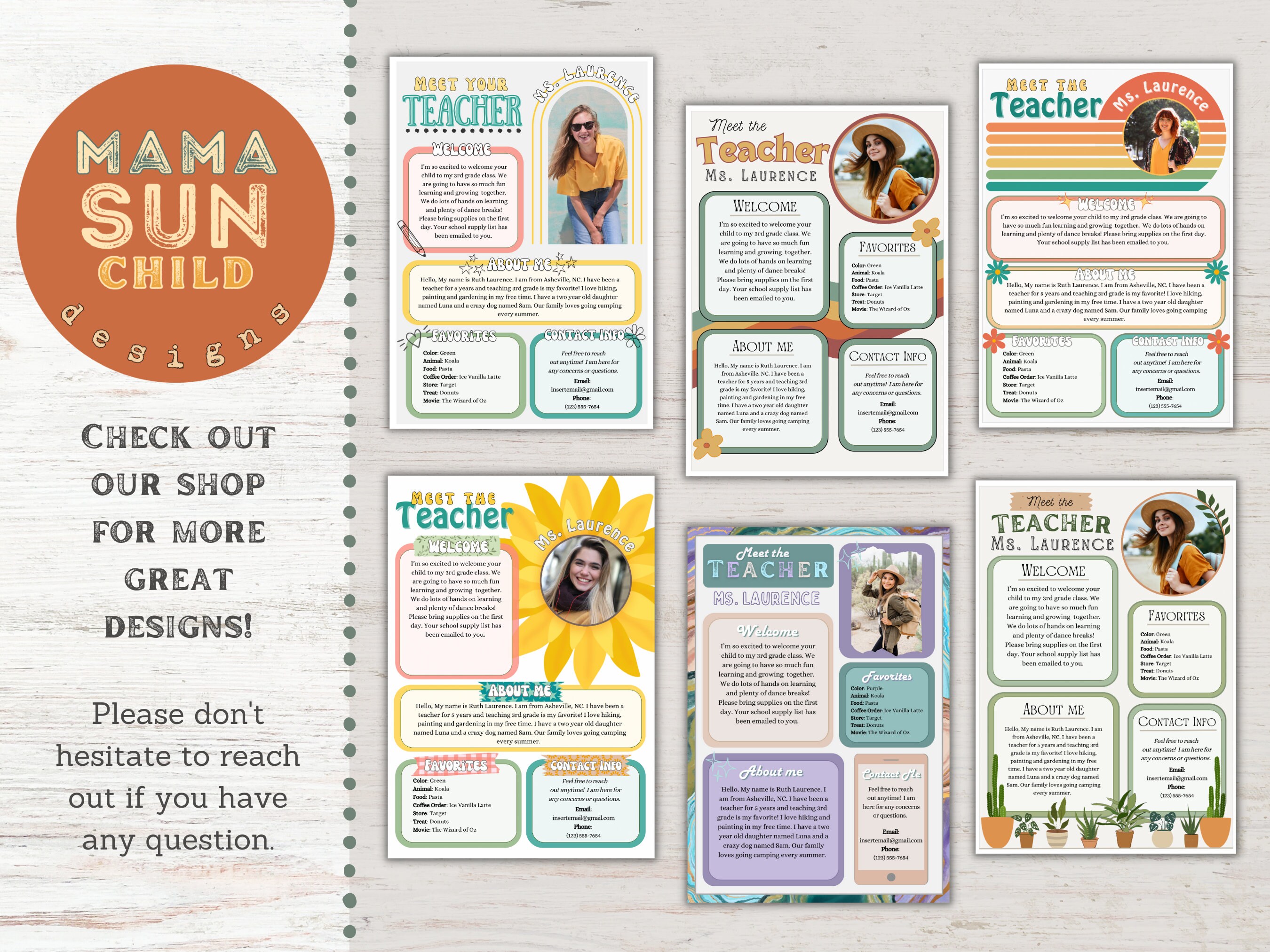 Meet the Teacher Template, Editable Teacher Printable, Back to School ...
