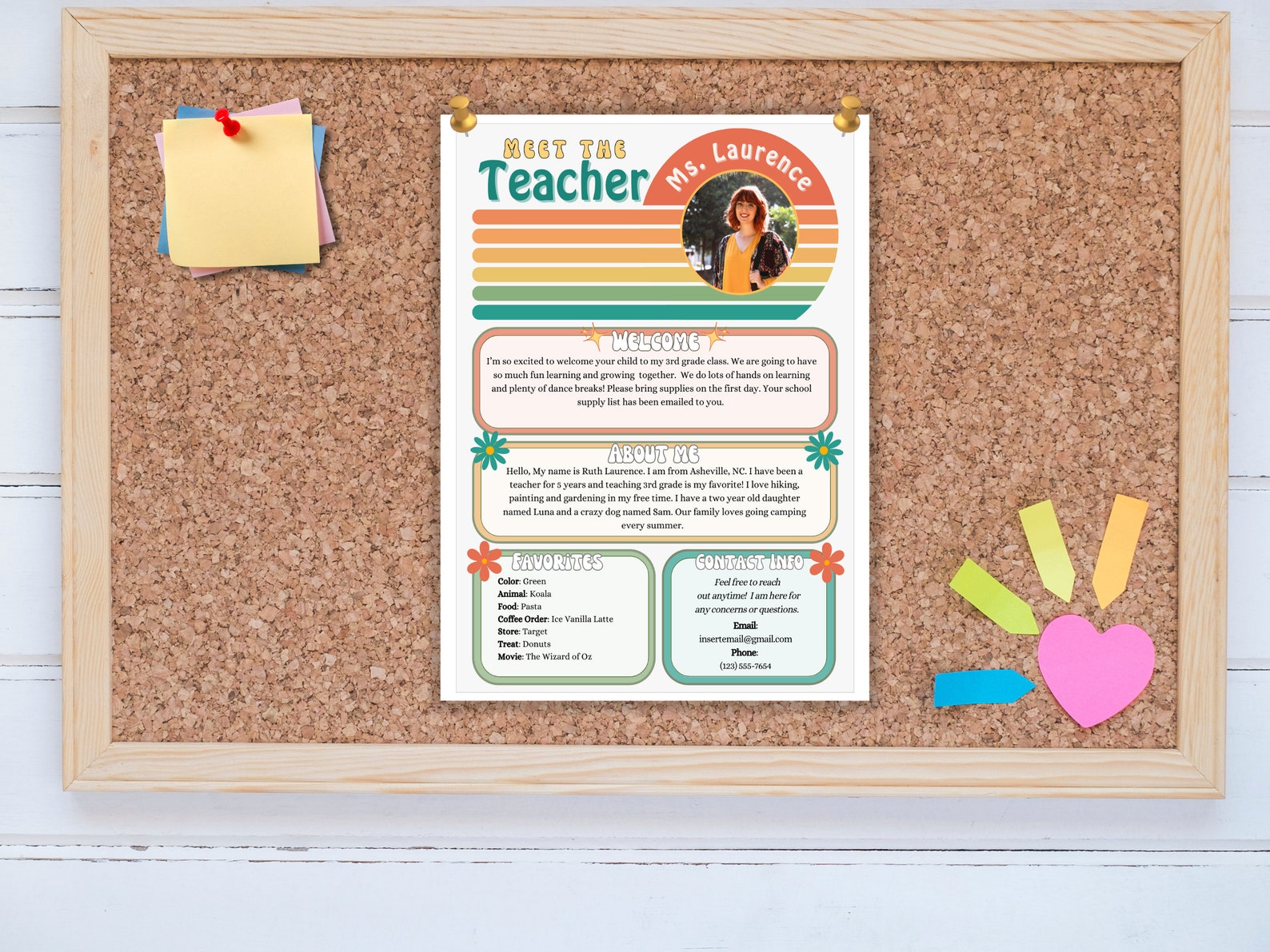 Meet the Teacher Template, Editable Teacher Printable, Back to School ...