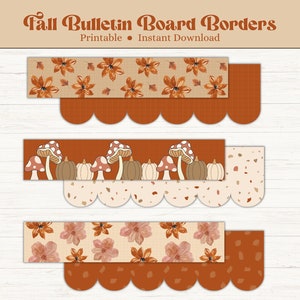 Fall Bulletin Board Borders, Printable Classroom Decoration, Boho ...