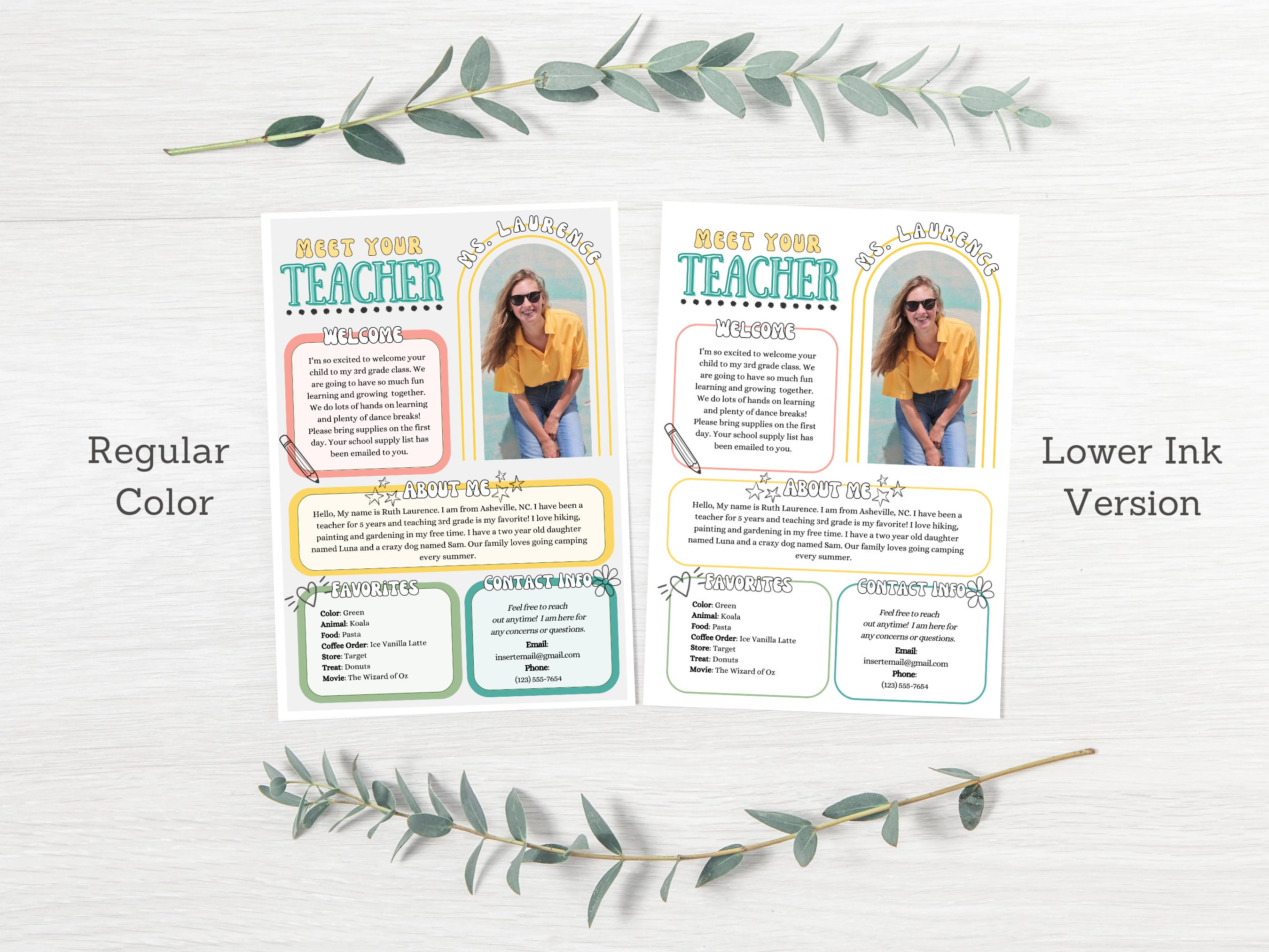 Meet the Teacher Template, Editable Teacher Printable, Back to School ...
