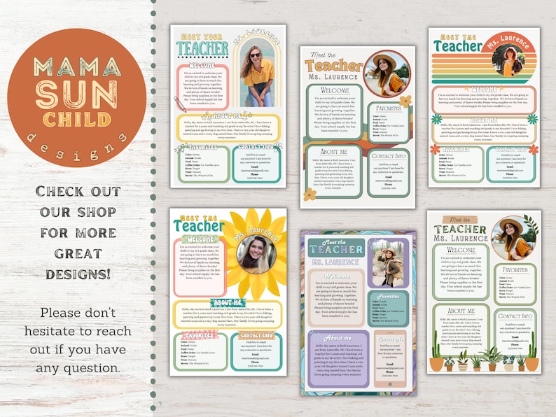 Meet the Teacher Template, Editable Teacher Printable, Back to School ...