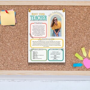 Meet the Teacher Template, Editable Teacher Printable, Back to School ...