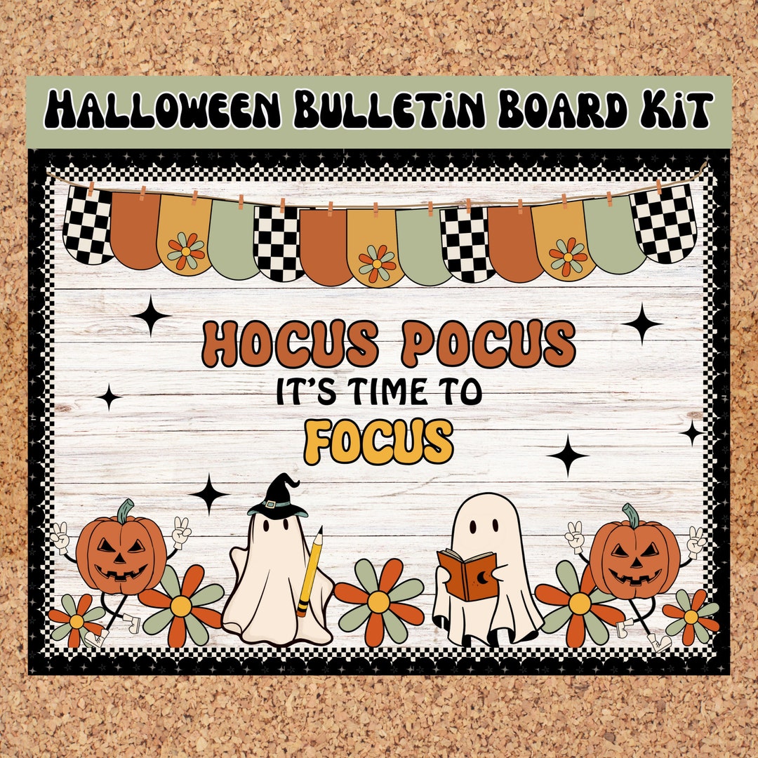 Halloween Bulletin Board Kit, Teacher Classroom Decorations, Groovy ...