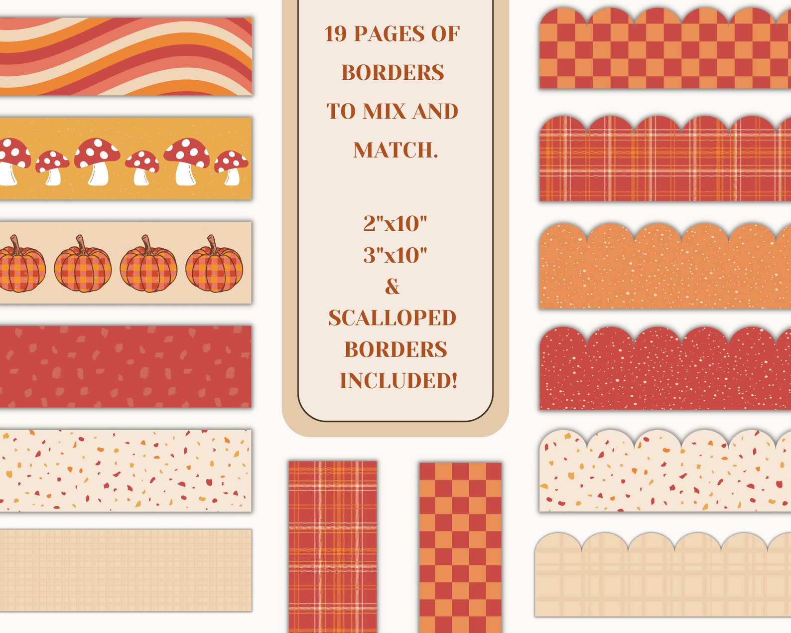 Retro Fall Bulletin Board Borders, Printable Classroom Decoration, Boho ...