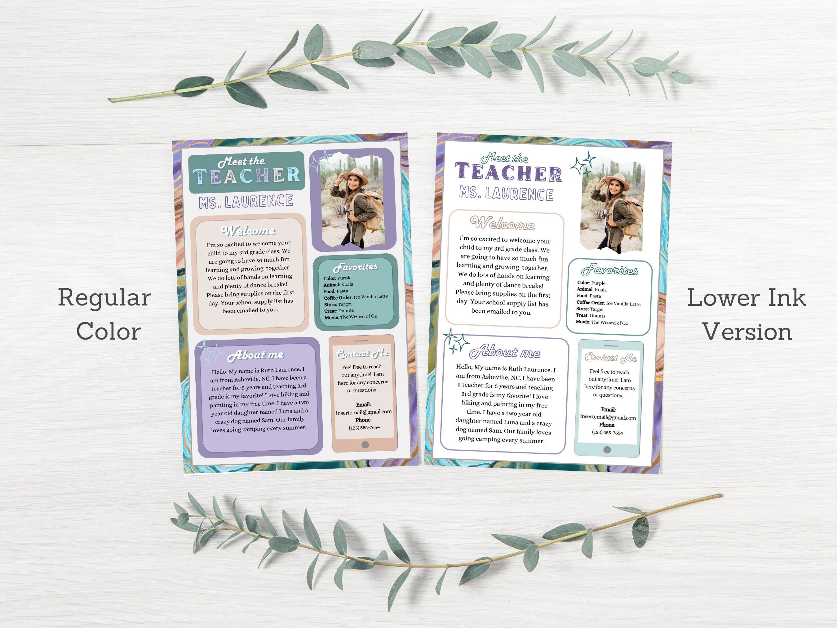 Meet the Teacher Template, Editable Teacher Printable, Back to School ...