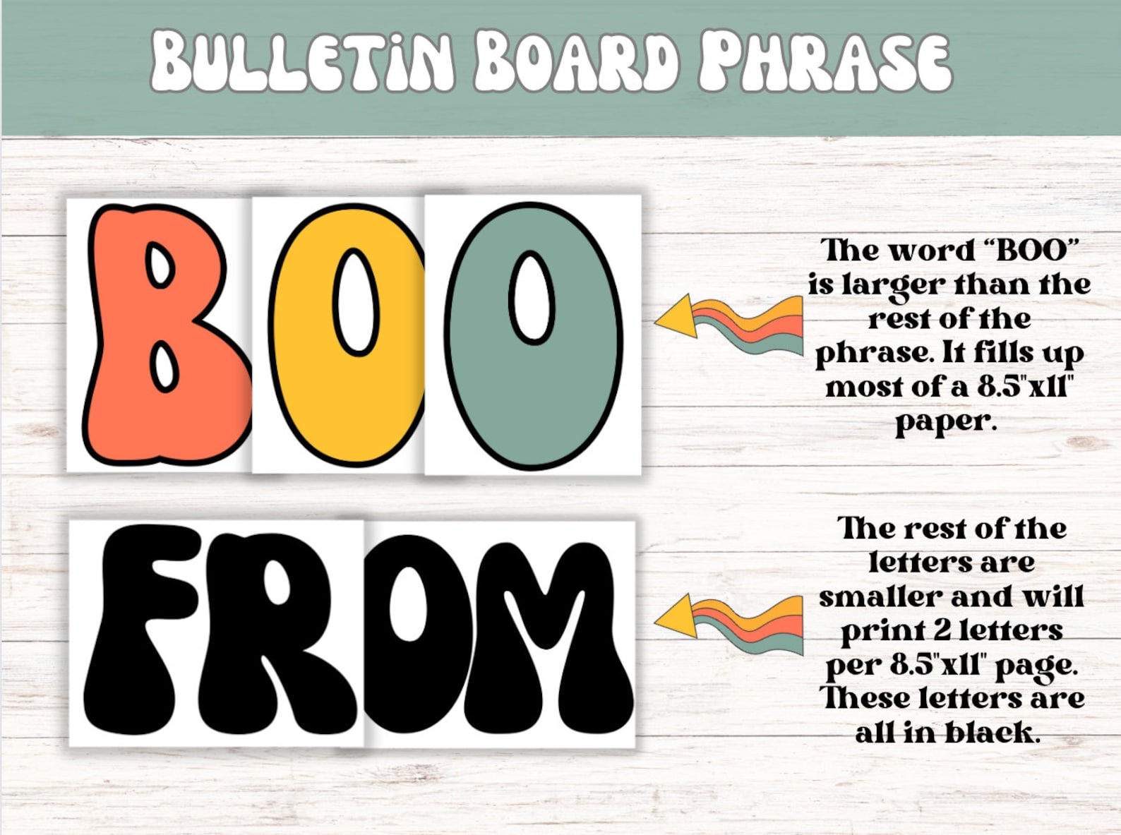 Retro Halloween Bulletin Board Kit, Groovy Boho Classroom Decor ...