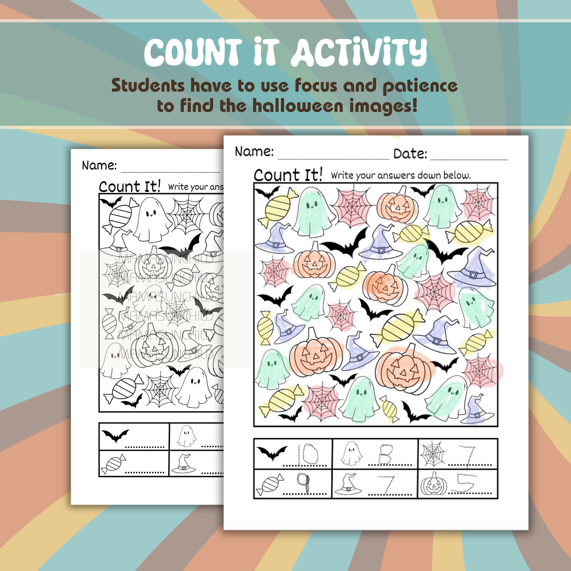 Halloween Classroom Worksheets, Kindergarten First Grade Printable ...