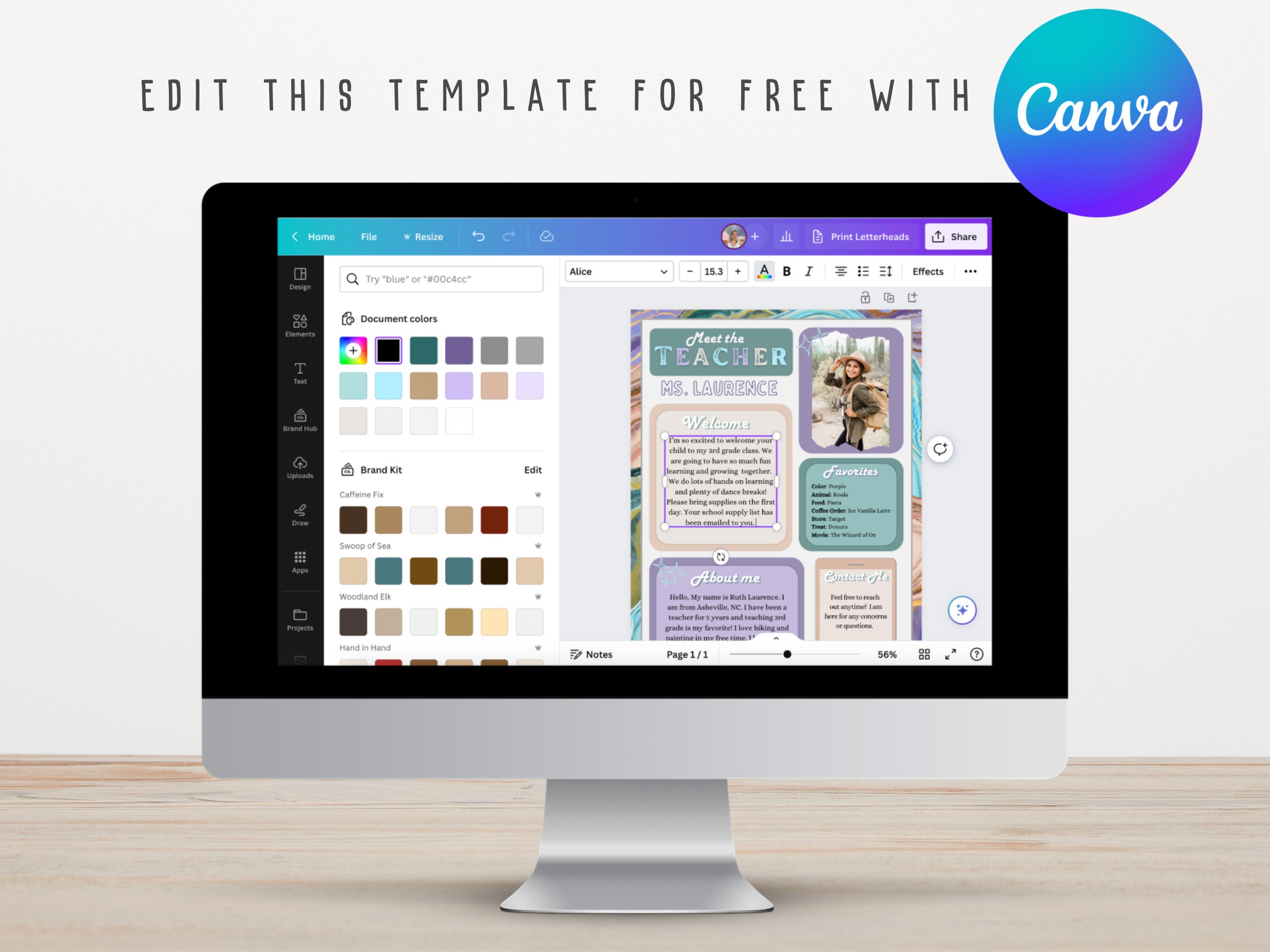 Meet the Teacher Template, Editable Teacher Printable, Back to School ...