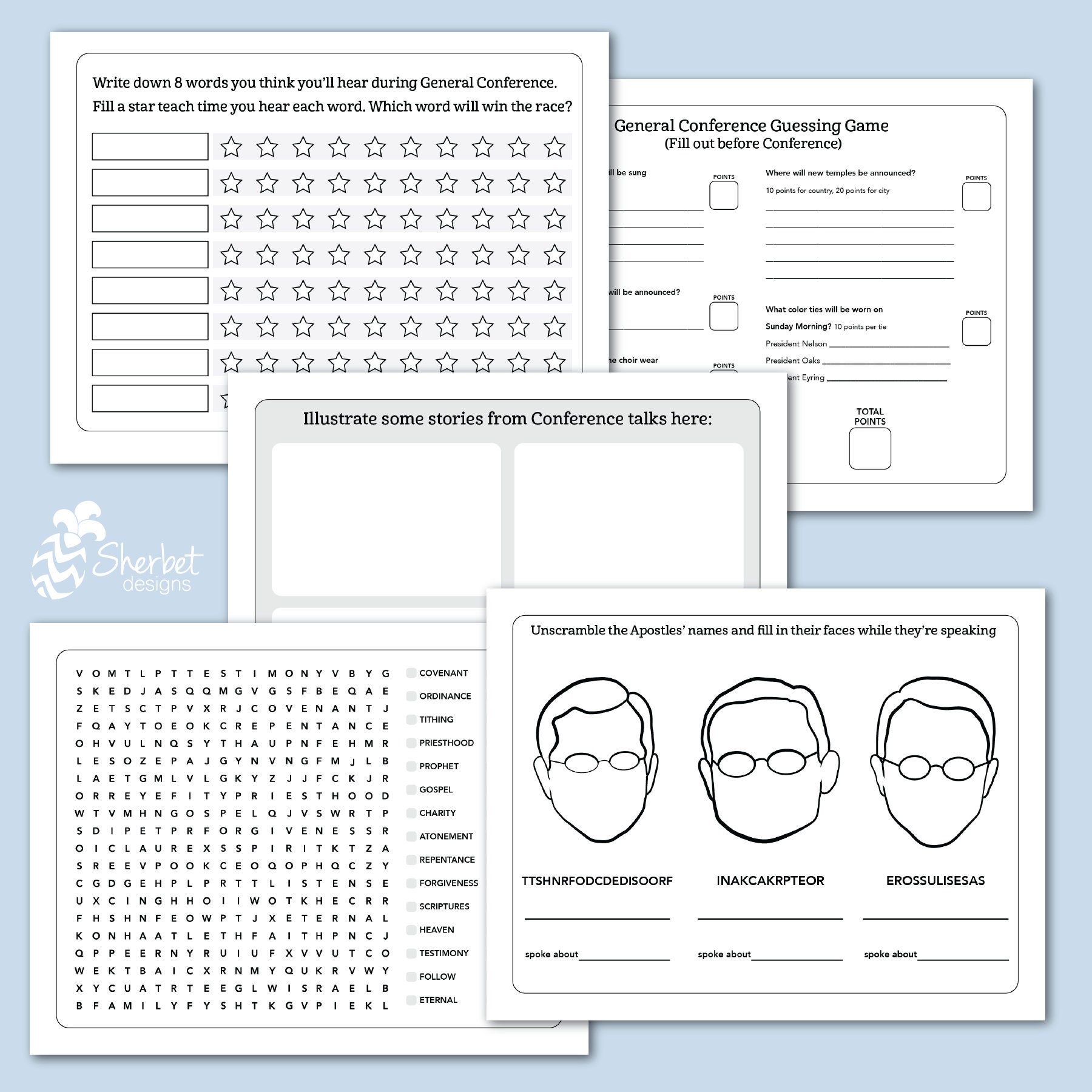 General Conference Activity Poster and Packet - Ages 8+ - Etsy