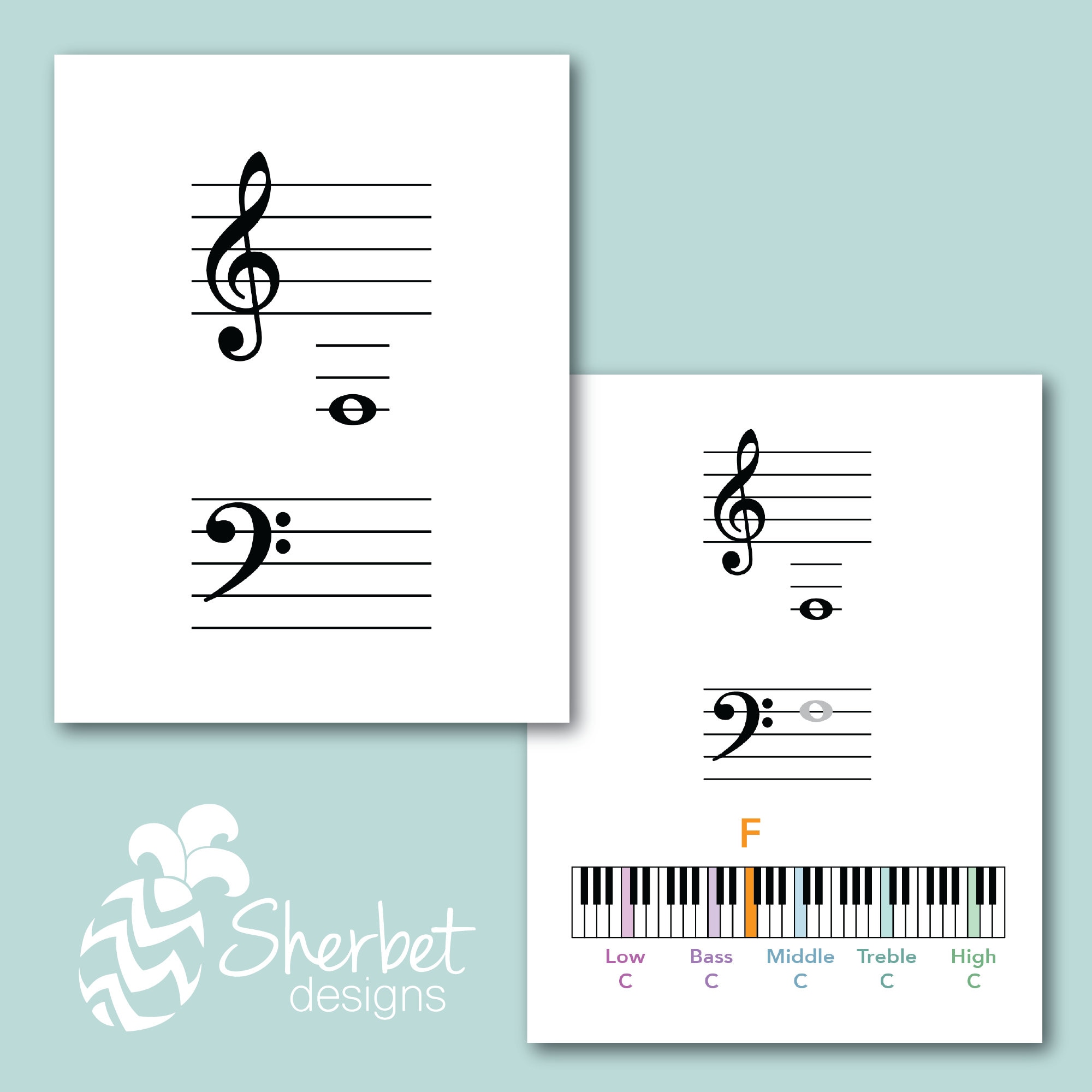 Ledger Note Flash Cards for Piano - Etsy