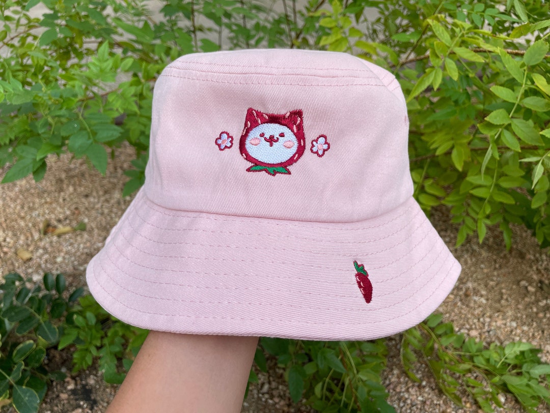 Strawberry Cat Bucket Hat - Etsy