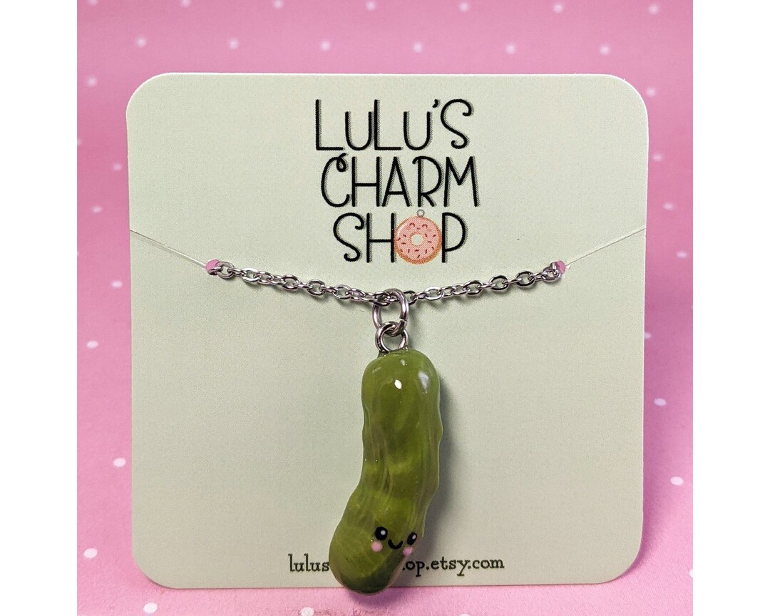 Kawaii Pickle Charm Polymer Clay Charm With Necklace - Etsy