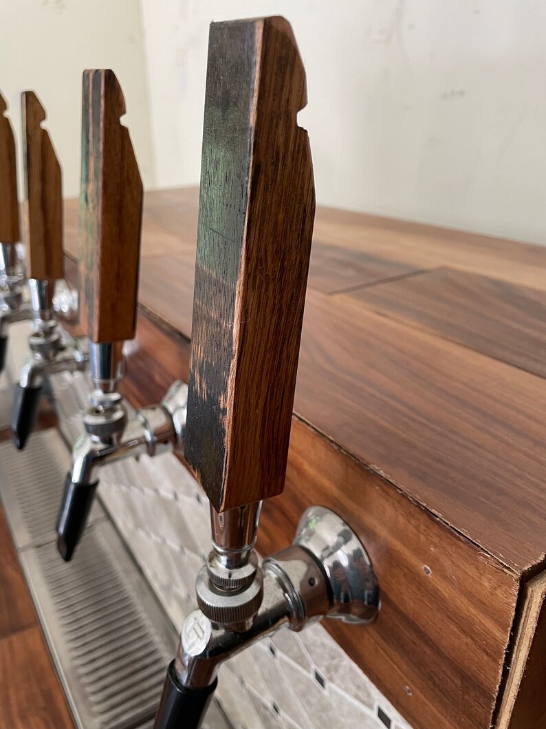 Custom Whiskey Bourbon Barrel Stave Beer Tap Handle Reclaimed American ...