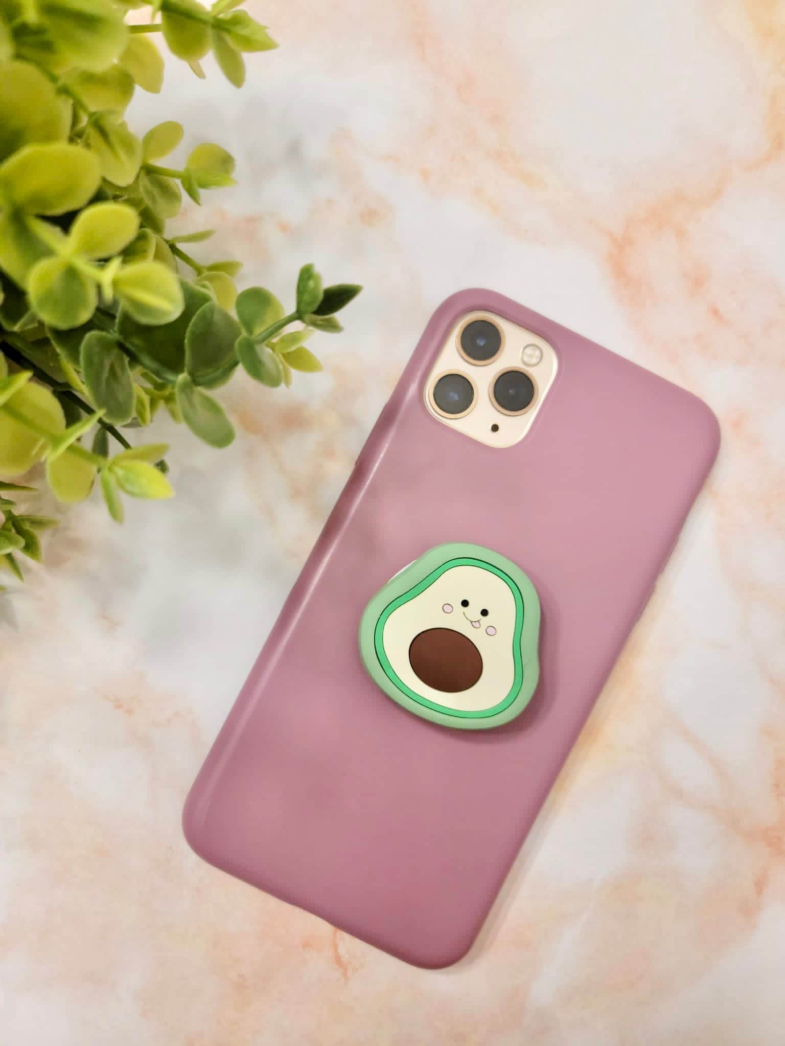 Cute Avocado Phone Holder Grips. Collapsable Finger Grip. Phone Stand ...