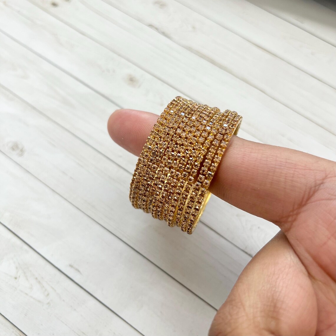 Kids and Baby Gold Rhinestone Bangles – Traditional Churiyan Set - Etsy