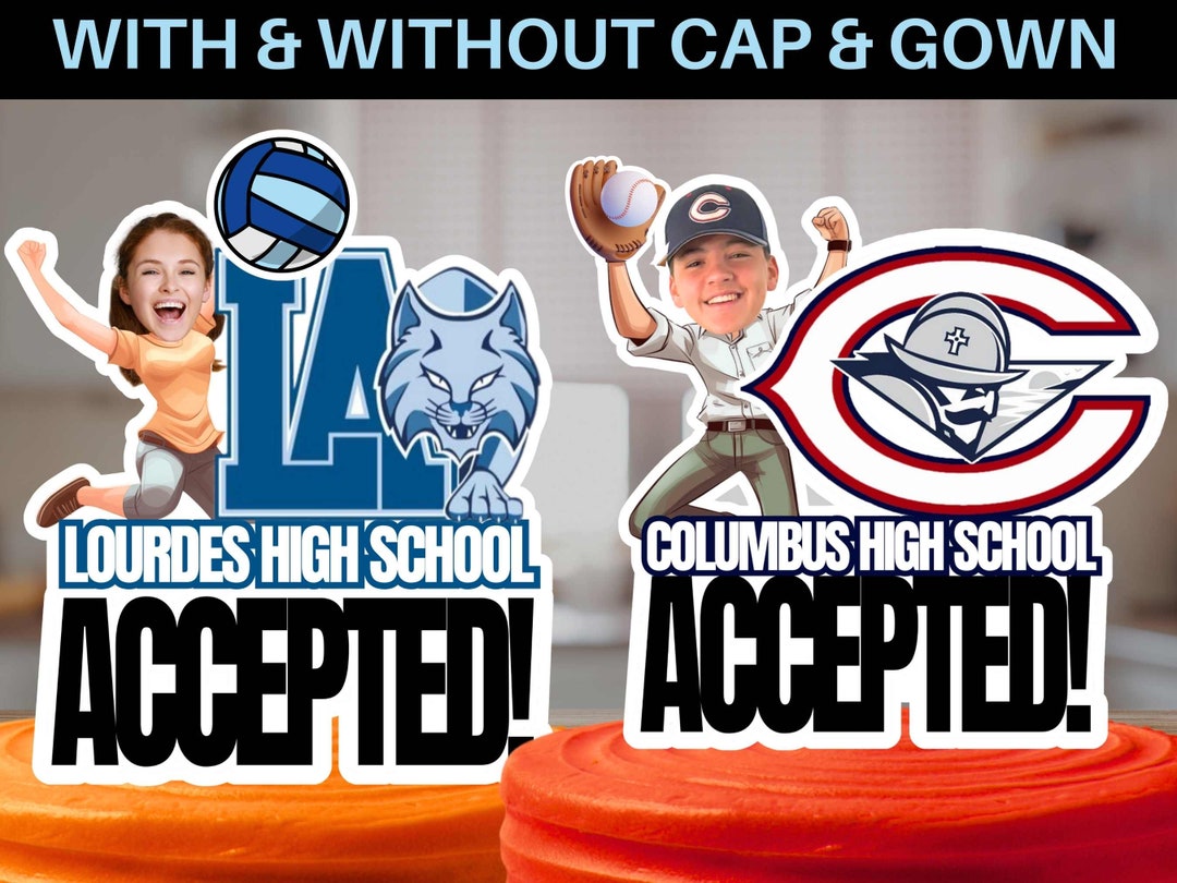 Sports School Acceptance Cake Topper Any Sport Custom University ...