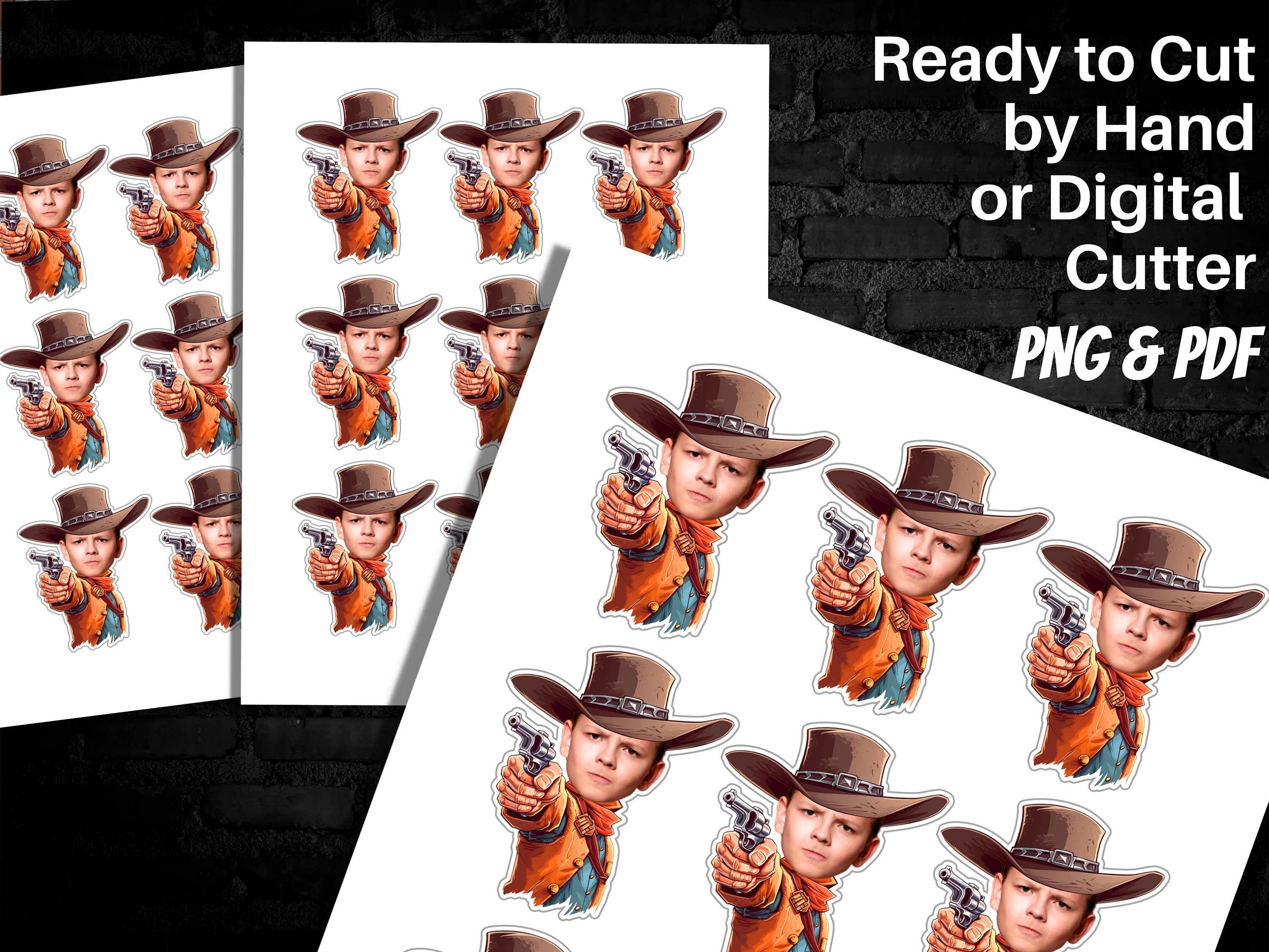 Printable Funny Cartoon Character Drink Straws With Cowboy Character ...