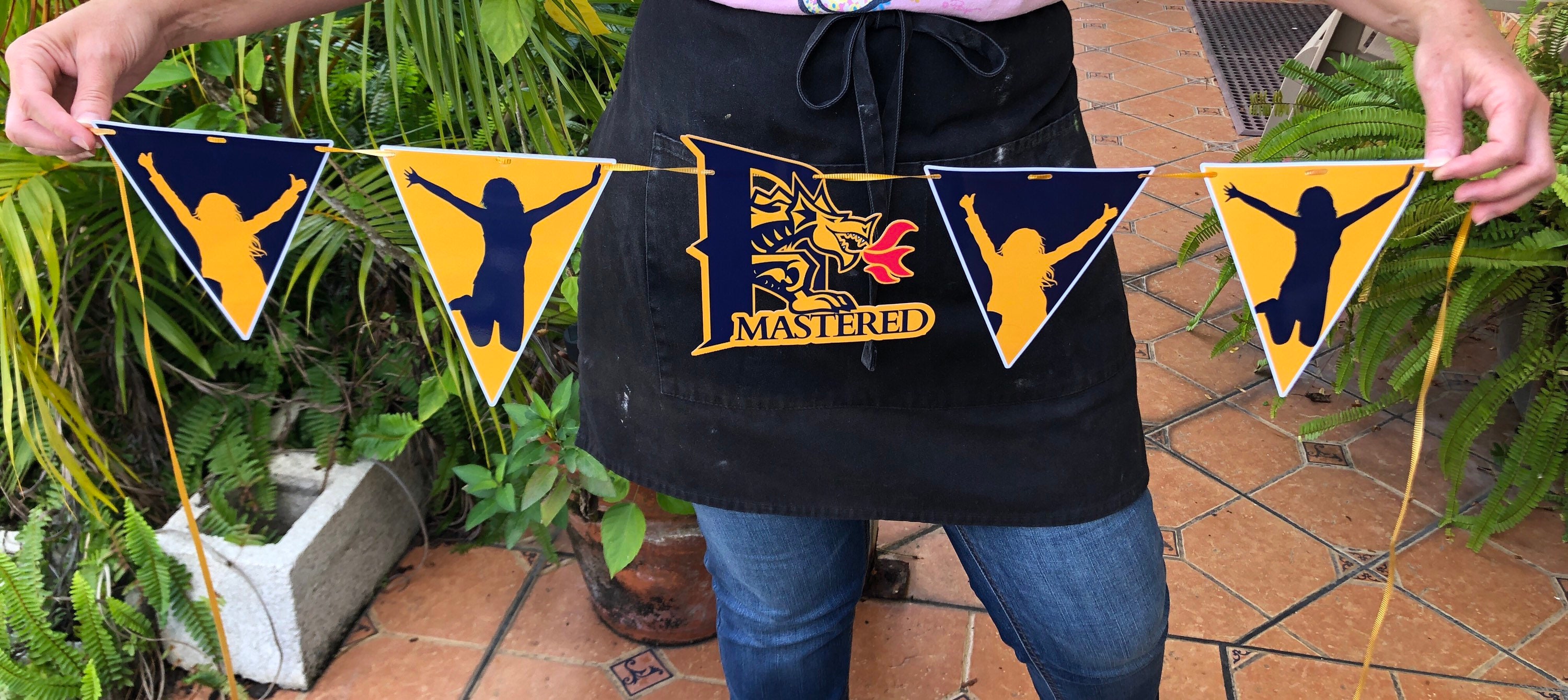 University Bunting Garland and Cake Topper Bundle | Graduation Party ...