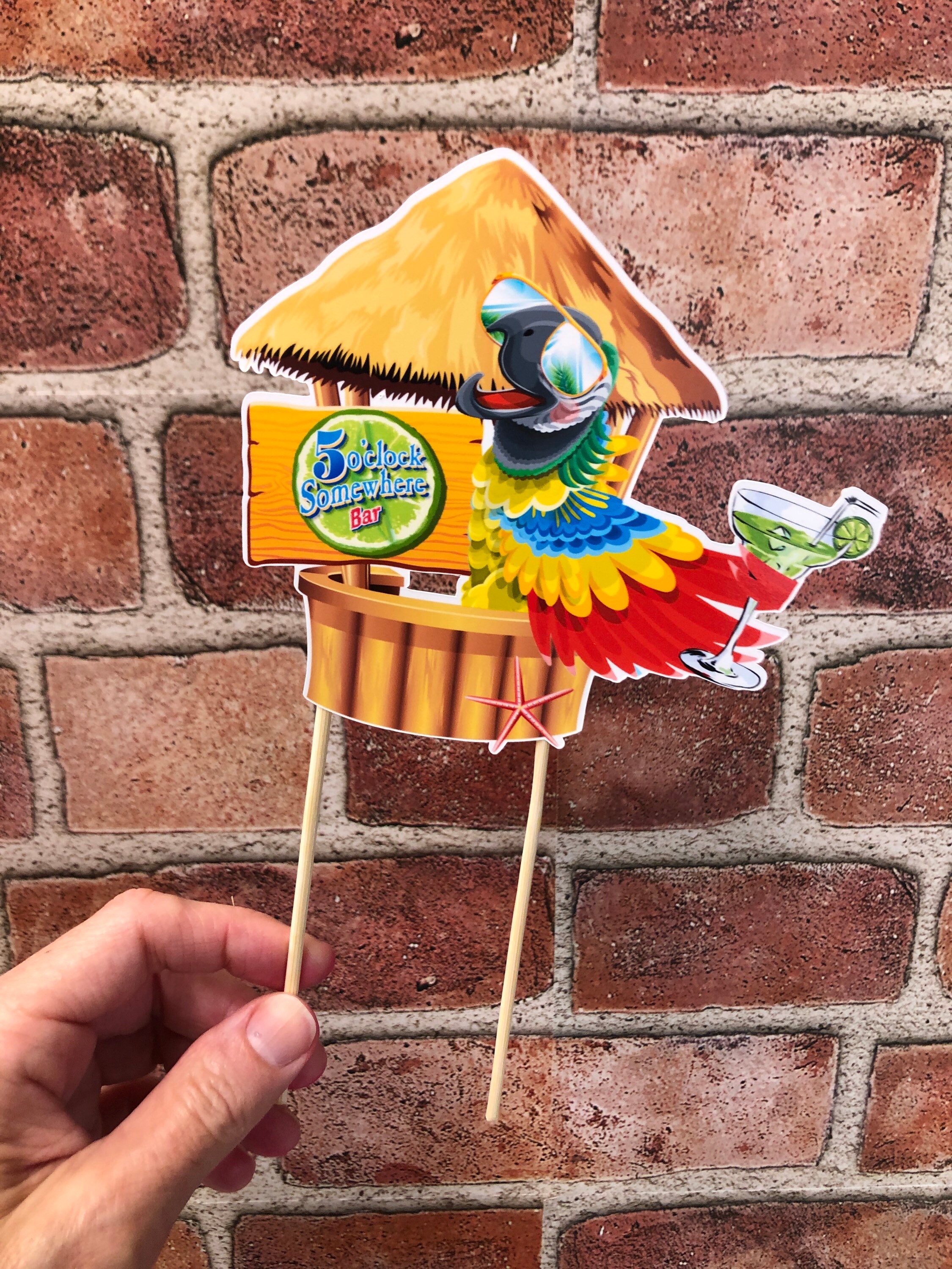 Parrot Card Stock Cake Topper - Tropical Party Decoration - Etsy