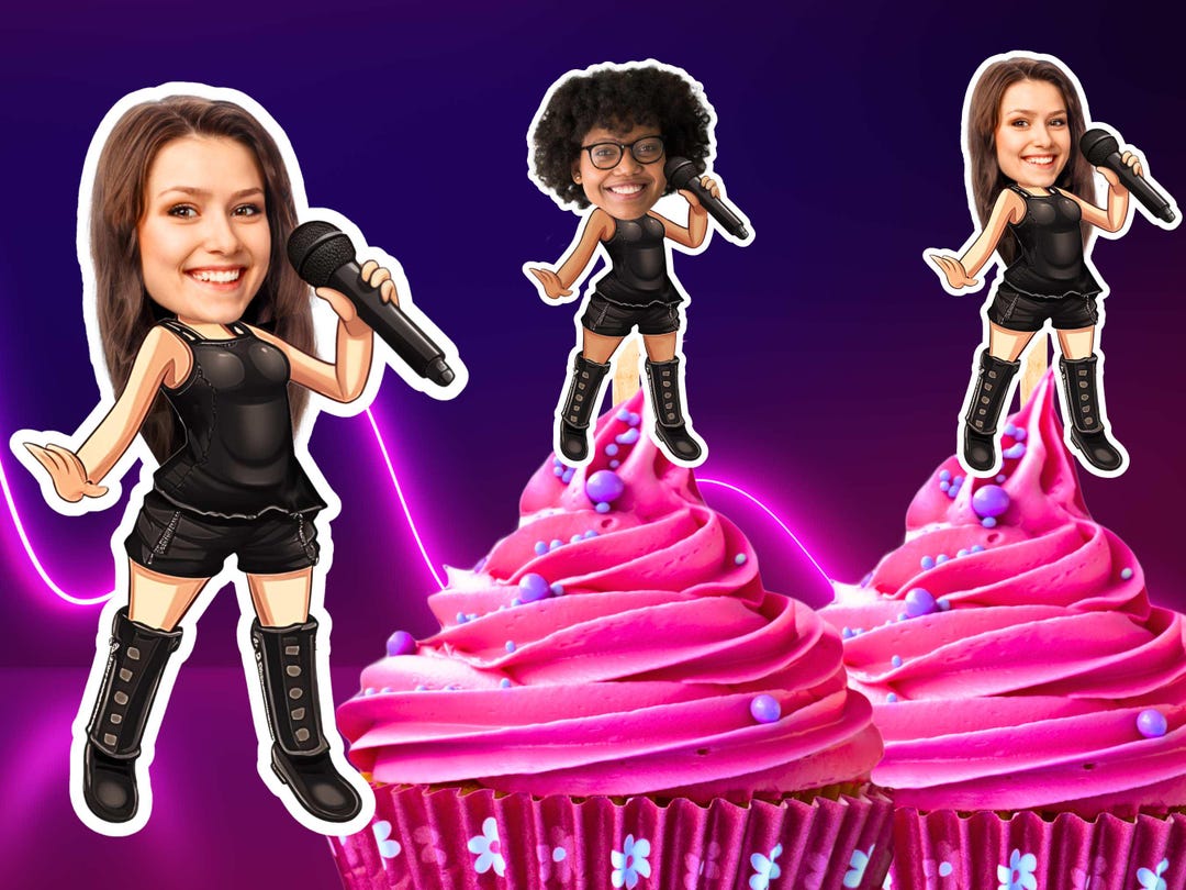 Singer Pop Star Cupcake Personalized Karaoke Theme Face. Singers ...