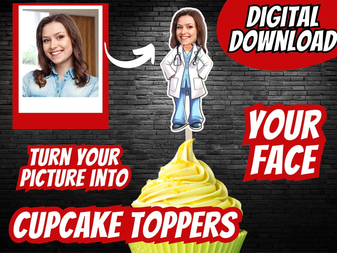 Printable Funny Doctor Cupcake Toppers Birthday or Graduation Party ...