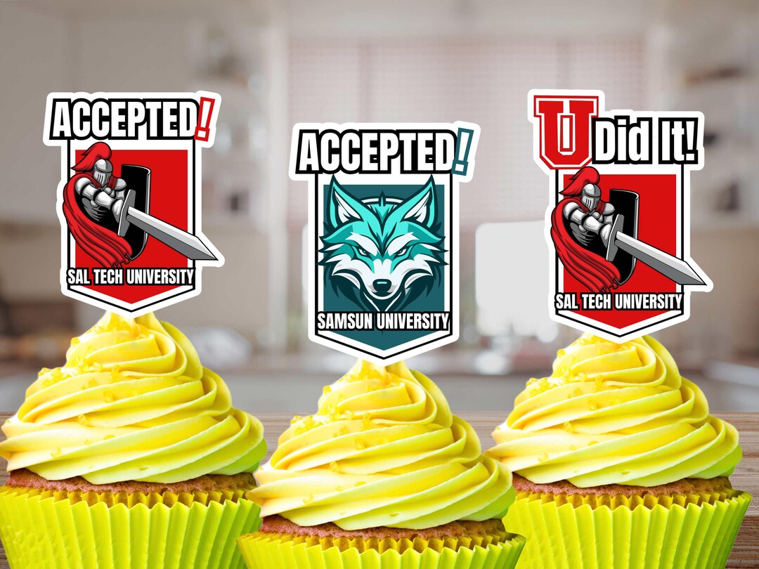 Custom Graduate Acceptance Custom Cupcake Topper Personalized School ...