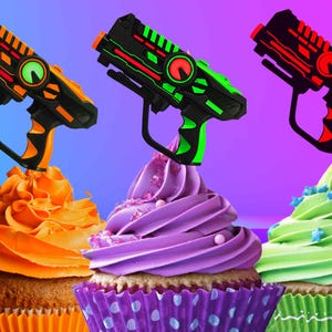 Printable Laser Tag Cupcake Toppers. Instant Digital Download 11 Piece ...