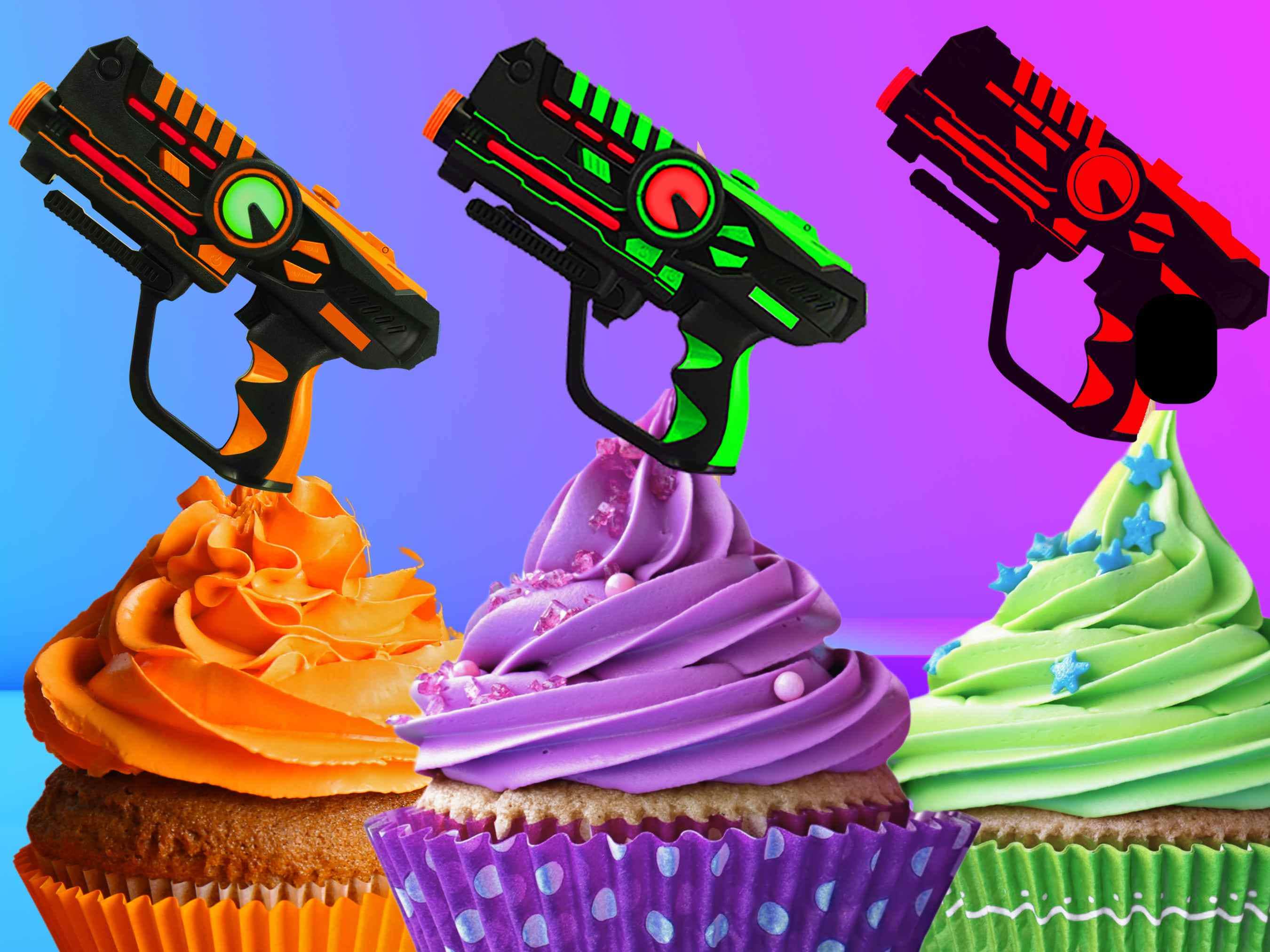 Printable Laser Tag Cupcake Toppers. Instant Digital Download 11 Piece ...