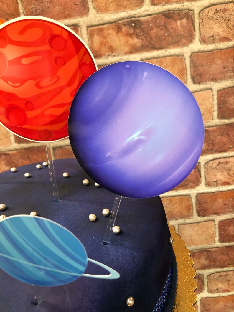9 Planets and the Sun Solar System Card Stock Cake Toppers - Etsy
