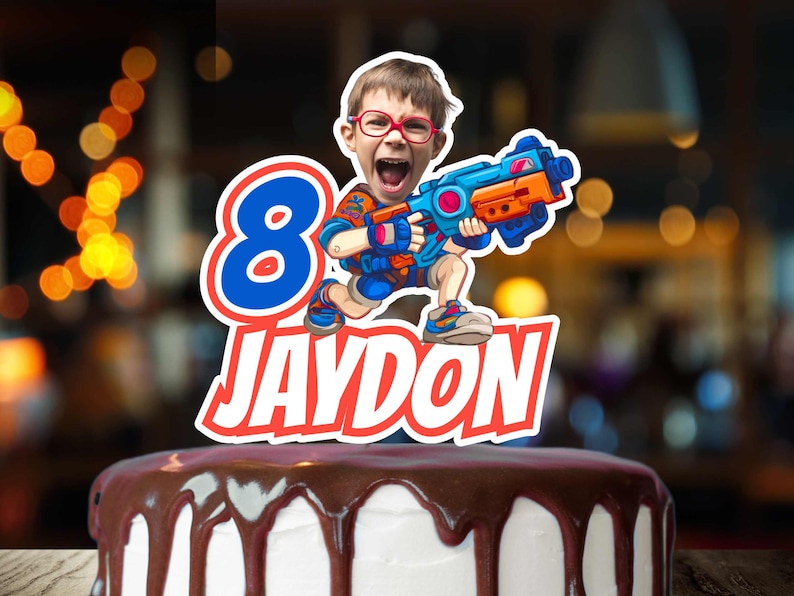 Custom Toy Gun Cake for Battle Birthday Party. Toy Gun Birthday ...