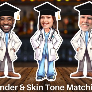 Doctor Graduation Party Fun Custom Face Decor Cupcake Toppers Medical ...