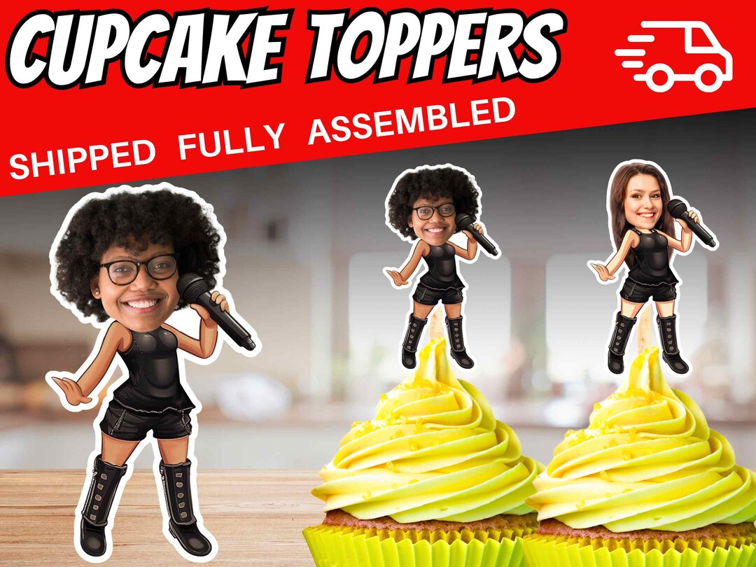 Singer Pop Star Cupcake Personalized Karaoke Theme Face. Singers ...