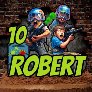 Paintball Birthday Cake Topper Digital Download Paint Ball Party Decor ...