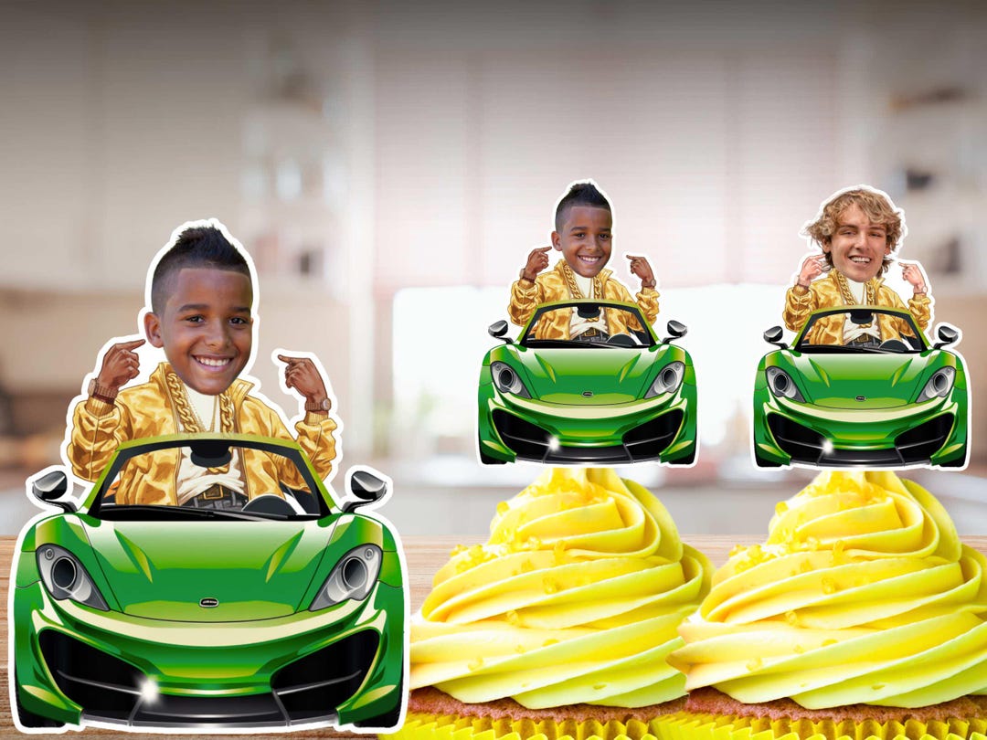Printable Hip Hop Sports Car Cupcake Toppers Rapper With Fast Luxury ...