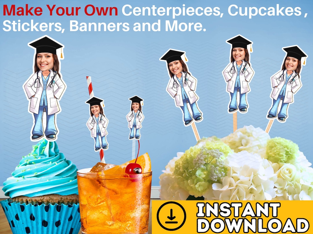 DIY Printable Funny Doctor Graduation Party Digital PNG File for ...