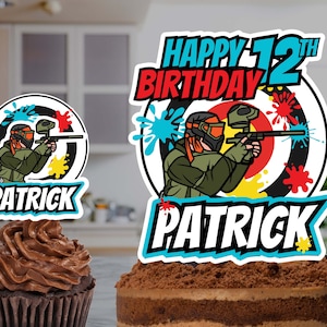 Paintball Cake & Cupcake Topper Bundle | Fast Shipping | Done for You ...