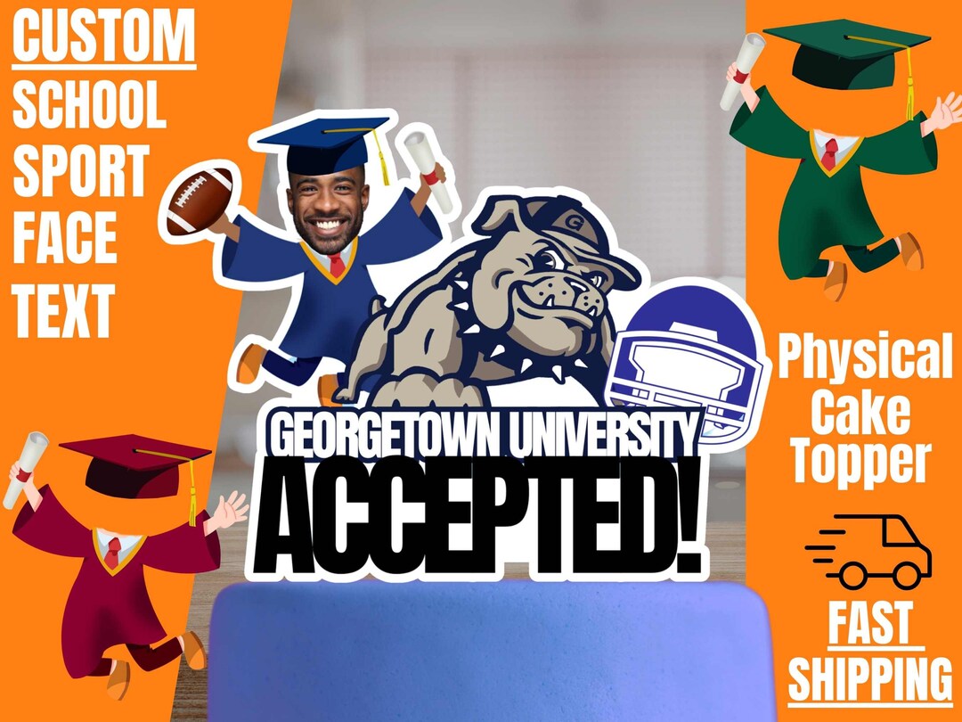 Football School Acceptance Cake Topper. Any Sport Custom University ...
